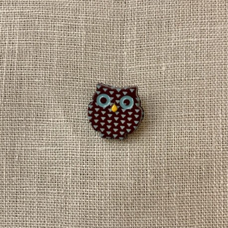 Bouton Enfant La Petite Forêt, Houhou le Hibou, col. Prune/ Azur - La ...