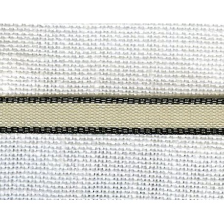 Ecru/Black narrow ribbon with contrasting edge - La Mercerie Parisienne