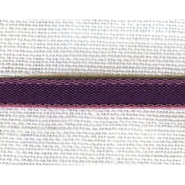 Dark plum/Pink narrow ribbon with contrasting edge - La Mercerie Parisienne