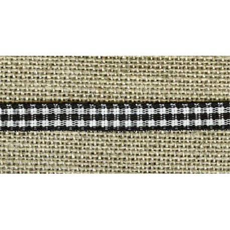 White/Black gingham narrow ribbon - La Mercerie Parisienne