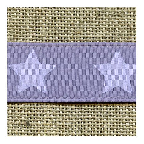 Stardust Ribbon Dove printed Glycine stars - La Mercerie Parisienne