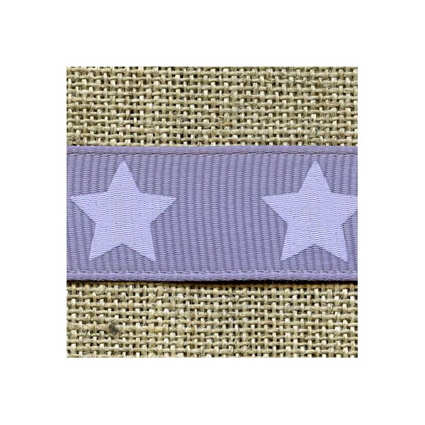 Stardust Ribbon Dove printed Glycine stars - La Mercerie Parisienne