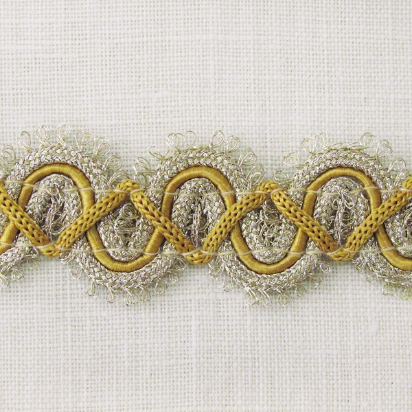 Grand Galon Rococo, col. Or pâle et Moutarde 42 - La Mercerie Parisienne