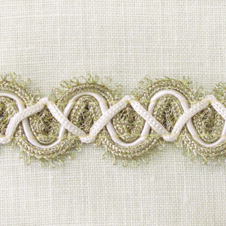 Grand Galon Rococo, col. Or pâle et Ivoire 51 - La Mercerie Parisienne